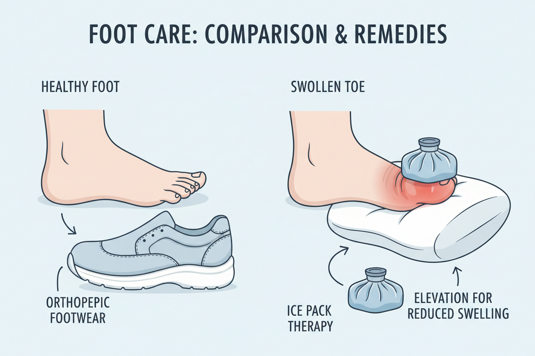 Swollen Toe Causes, Remedies & Footwear Tips